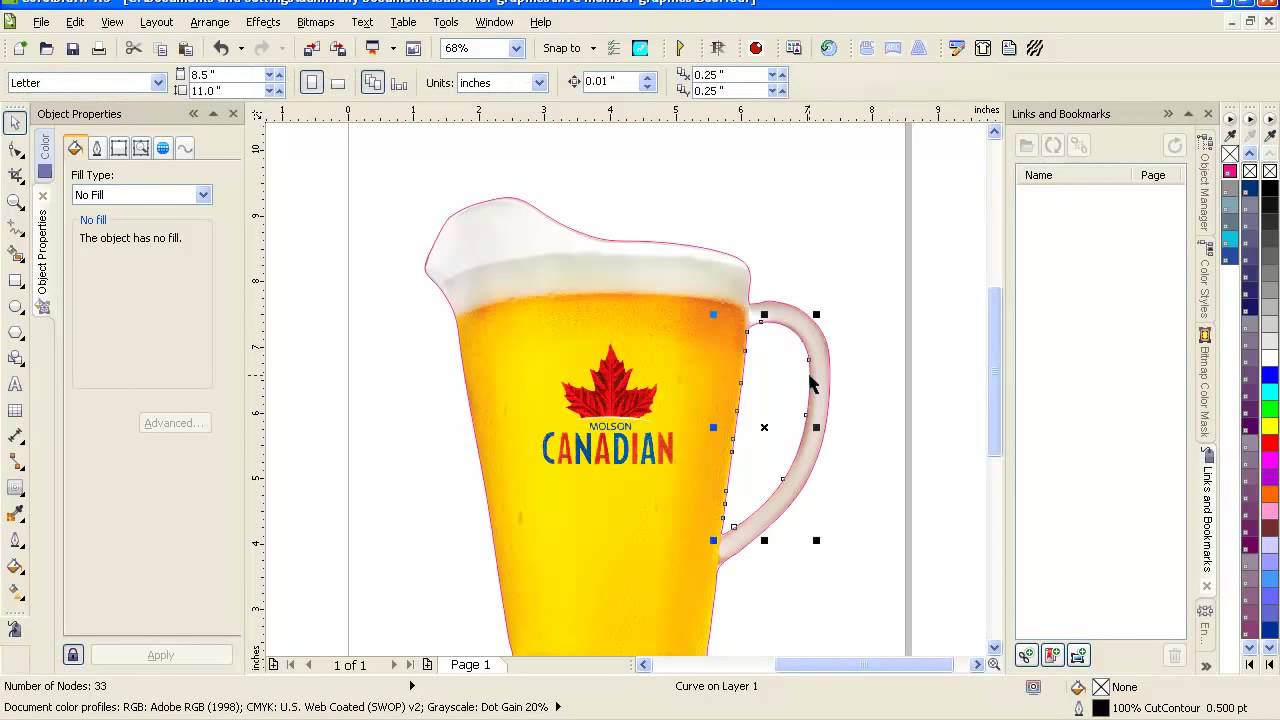 How to add a cutline to a bitmap in Corel Draw - YouTube