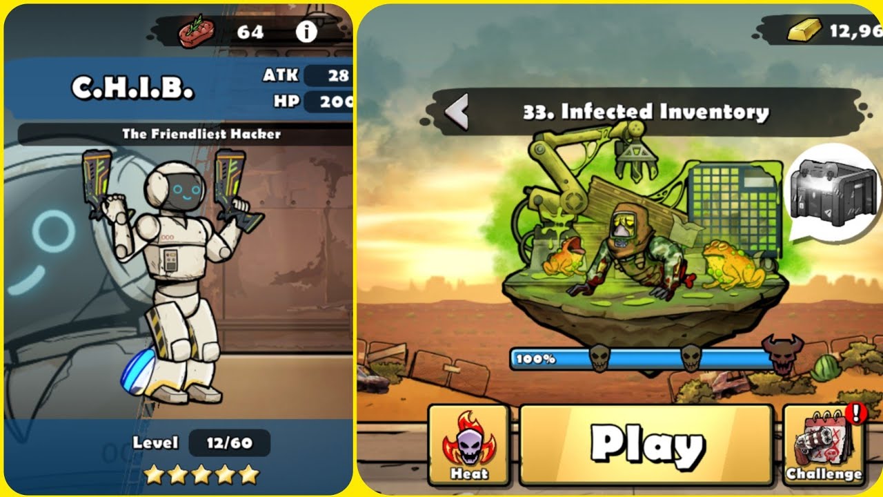 Level 33 infected inventory Gameplay with C.H.I.B. Earn to die rogue - YouTube