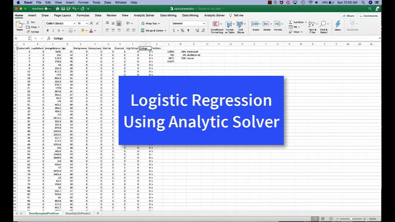Logistic Regression Using Analytic Solver - YouTube
