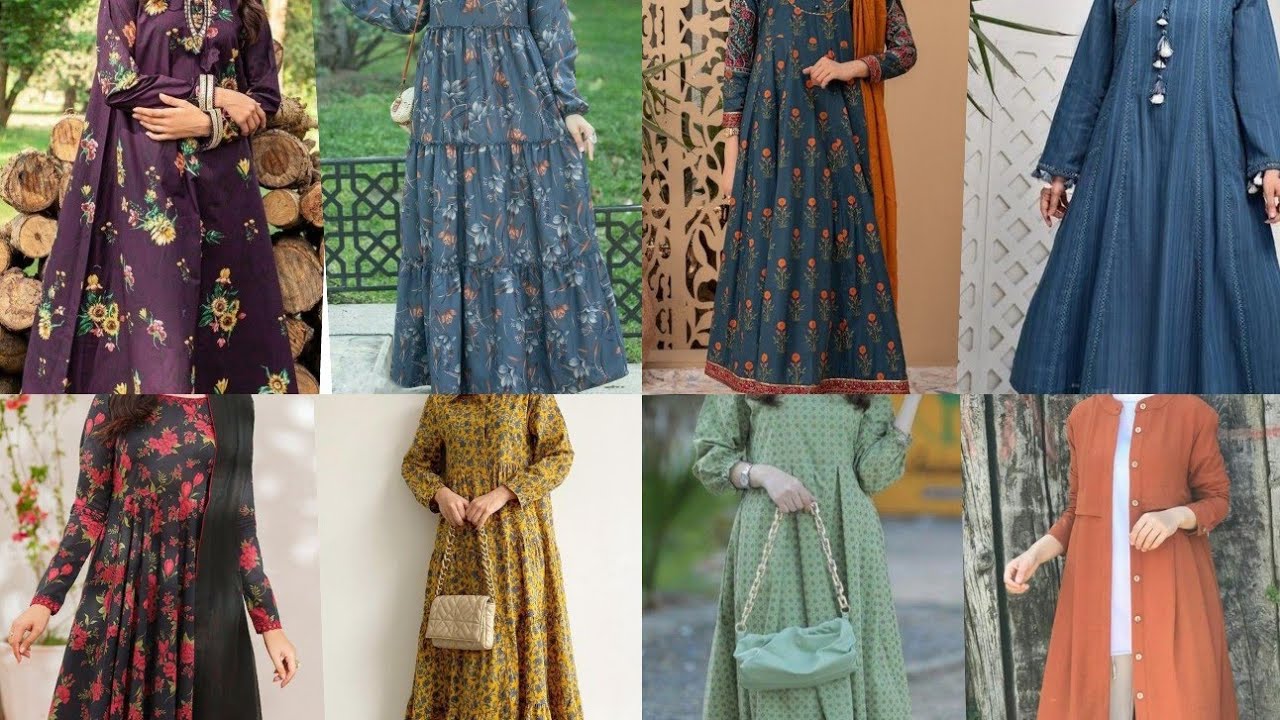 Stylish long frock design ideas for girls/winter frock designs - YouTube