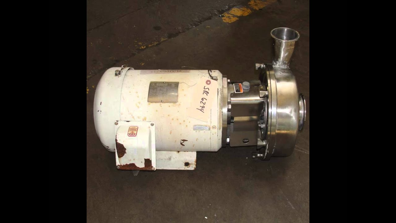 Alfa Laval LKH-10 10 hp stainless steel centrifugal pump - YouTube