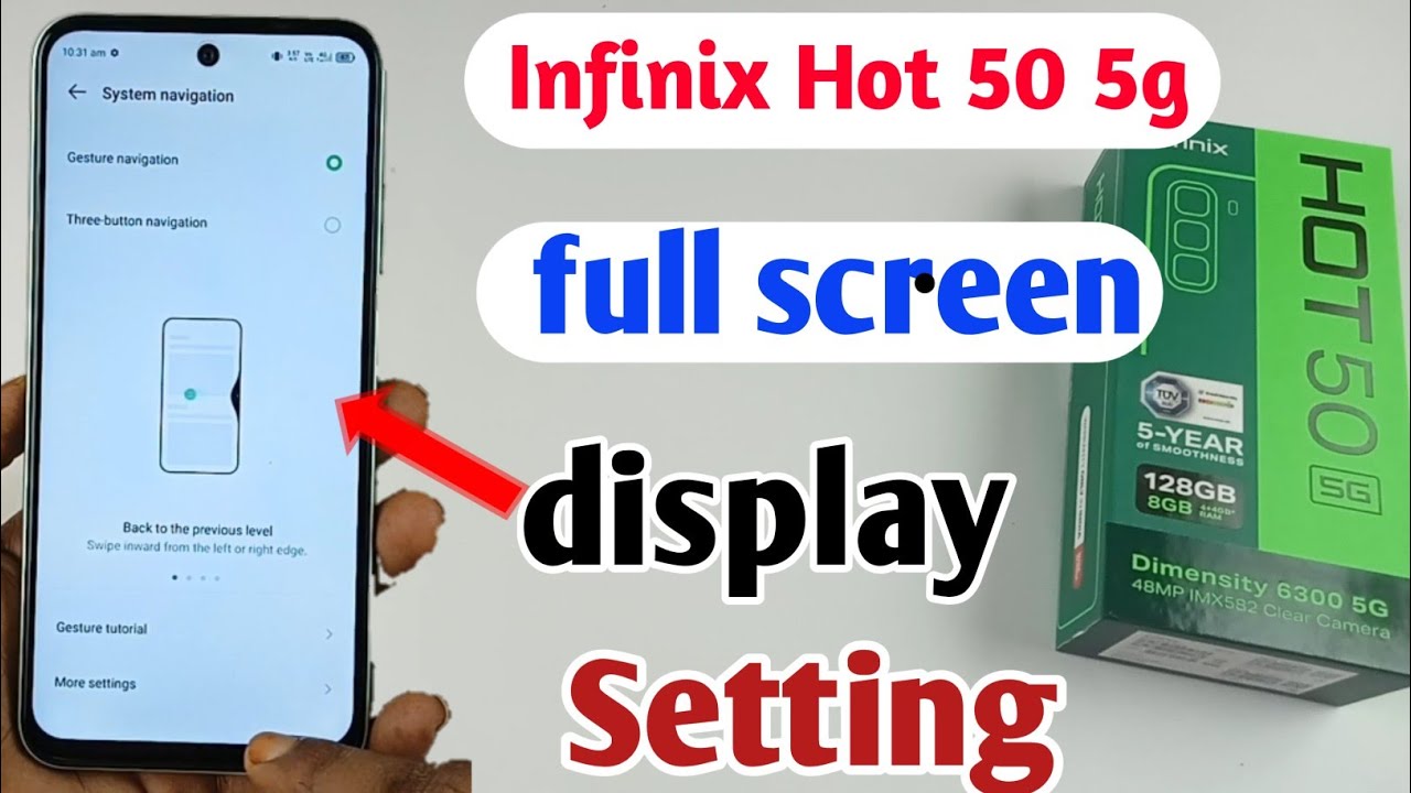 infinix hot 50 5g full screen mode setting/how to use full screen ...