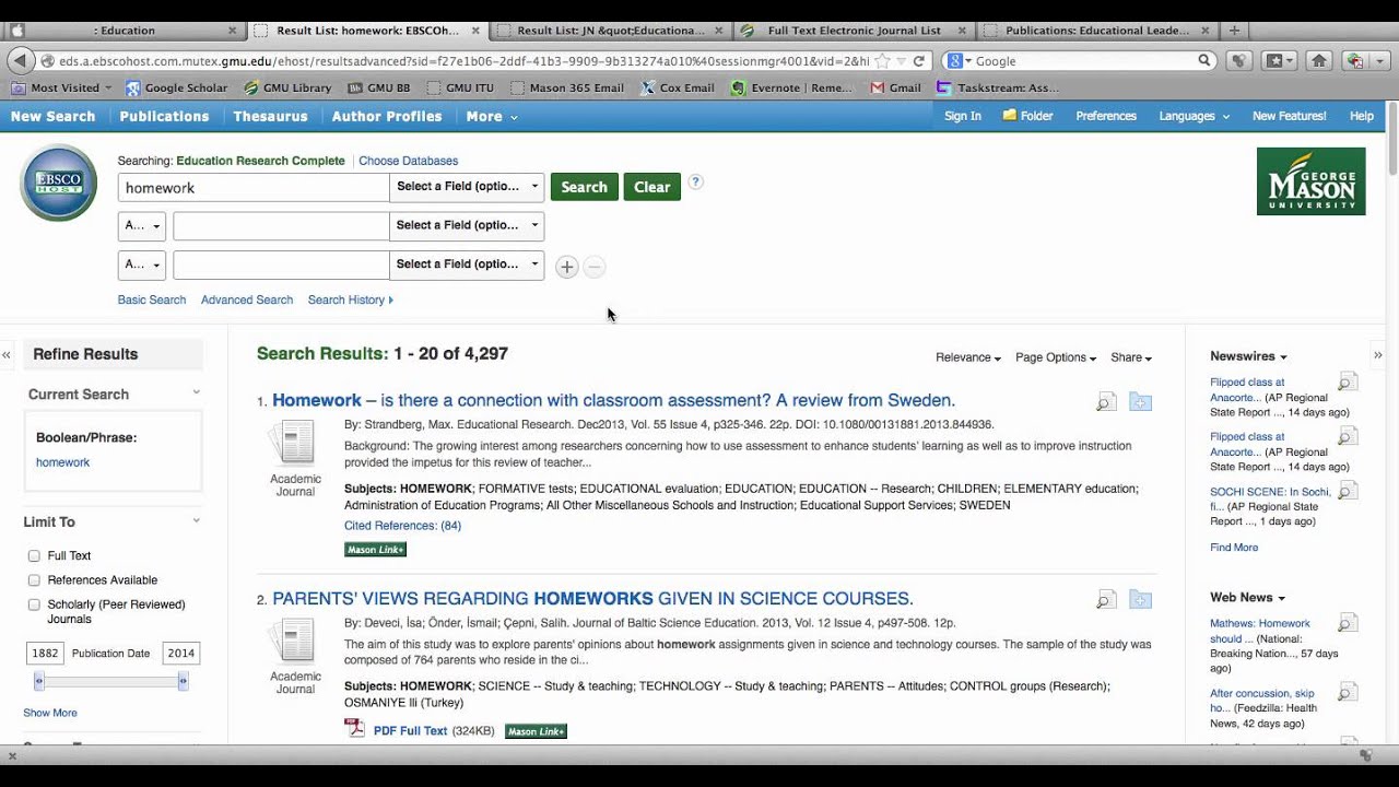 Using Library Resources for GMU Education courses - YouTube