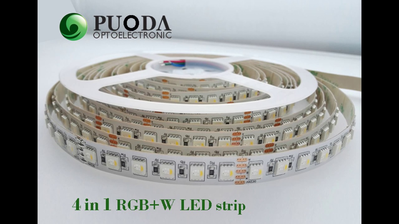 4 in 1 RGB+W LED flexible strip - YouTube