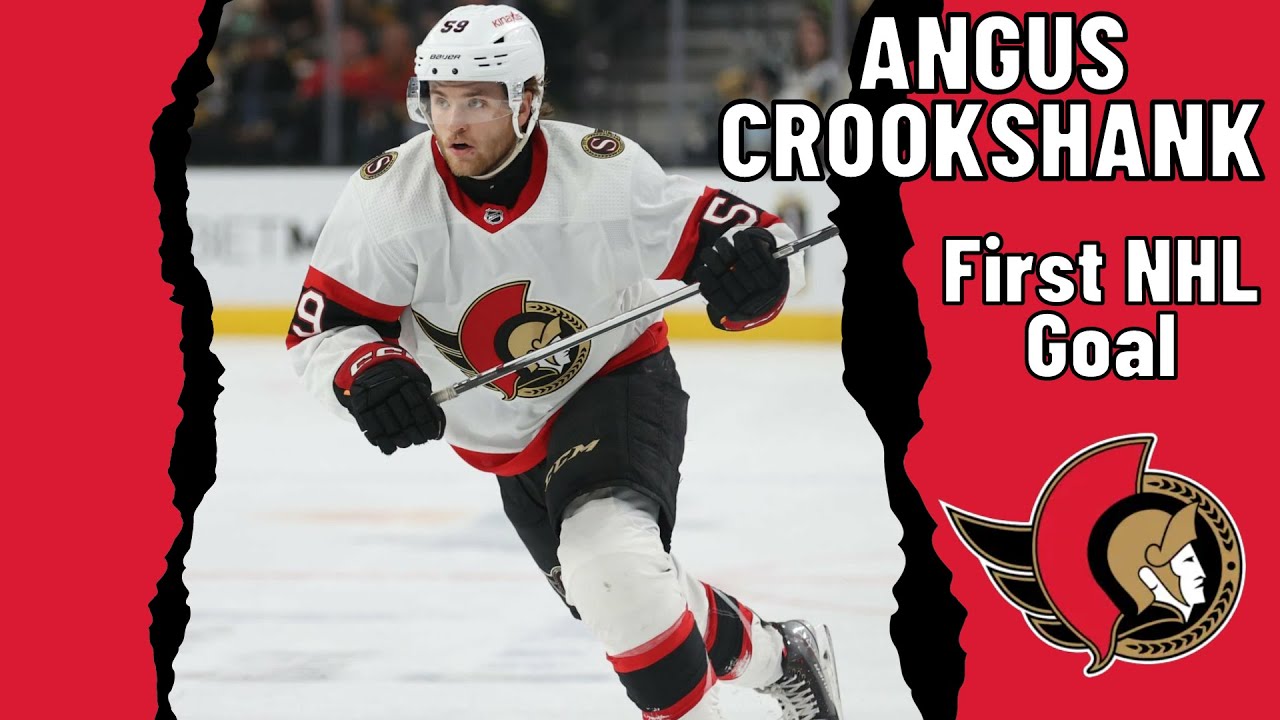 Angus Crookshank #59 (Ottawa Senators) first NHL goal Dec 19, 2023 ...