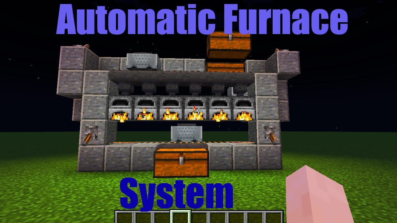 Minecraft Automatic Furnace System - YouTube