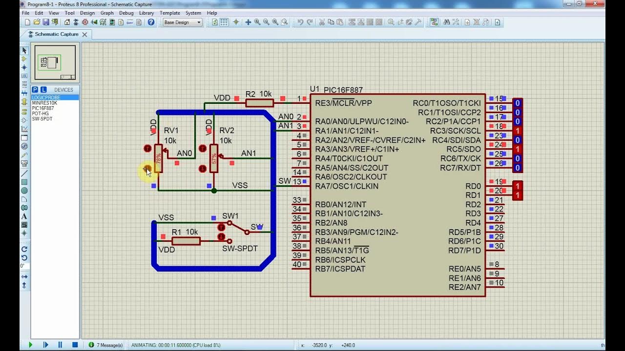 PIC16F887 dual ADC reading example MikroC - YouTube