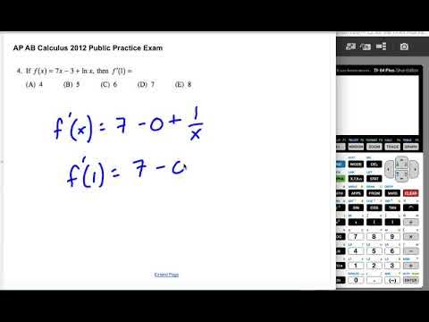 AP AB Calculus 2012 Multiple-Choice 4 - YouTube
