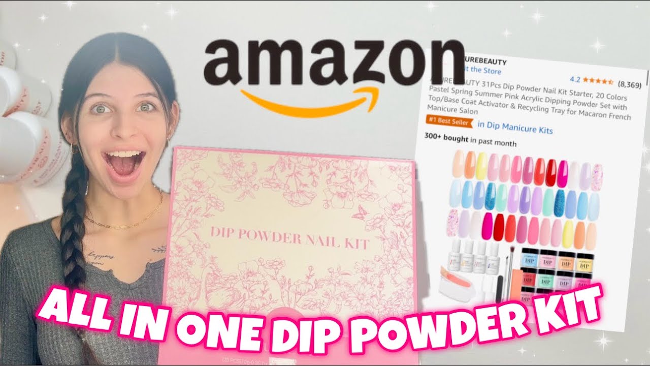 TRYING AZUREBEAUTY ALL IN ONE DIP POWDER NAIL KIT FROM AMAZON | STEP BY ...