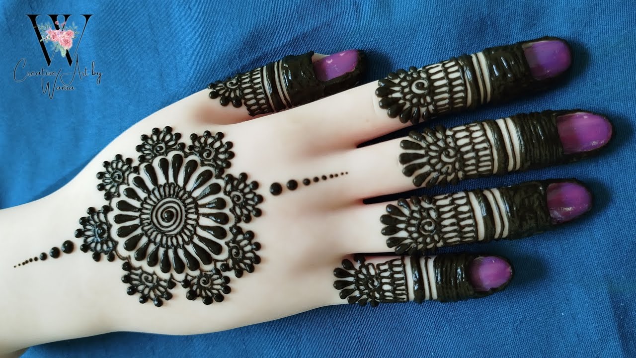 bunch style mehndi design | mehndi design for Eid | simple & easy ...