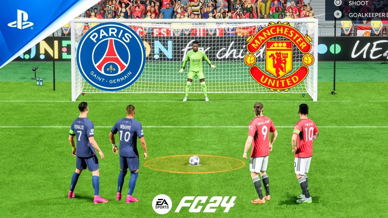 FC 24 | Ronaldo Mbappe vs Messi Haaland | PSG vs Manchester United | UCL FINAL - Penalty ...
