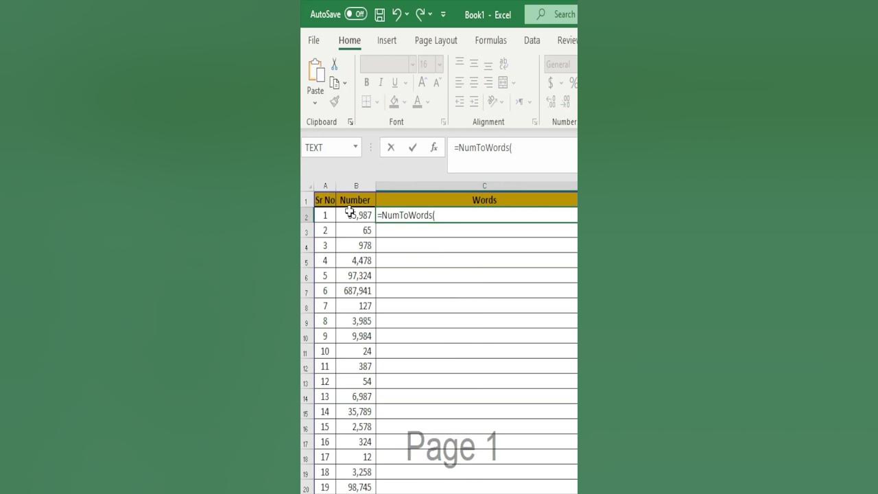 Automatically convert number into words #excel #tricks #trending - YouTube