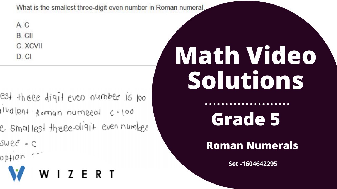 Grade 5 Math Questions With Answers Mathematics Roman Numbers Grade 5 Math Questions With Answers Mathematics Roman Numbers