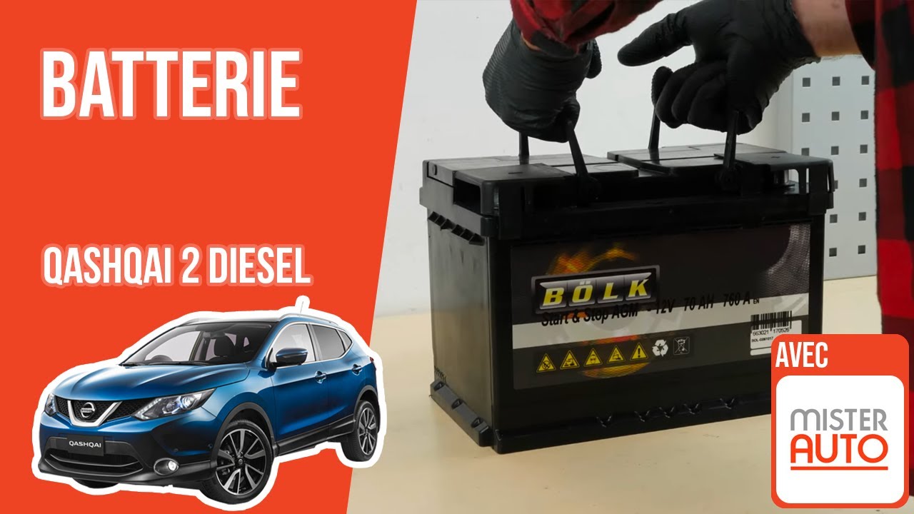 Changer la Batterie Qashqai 2 1.6 dCi 🔋 - YouTube