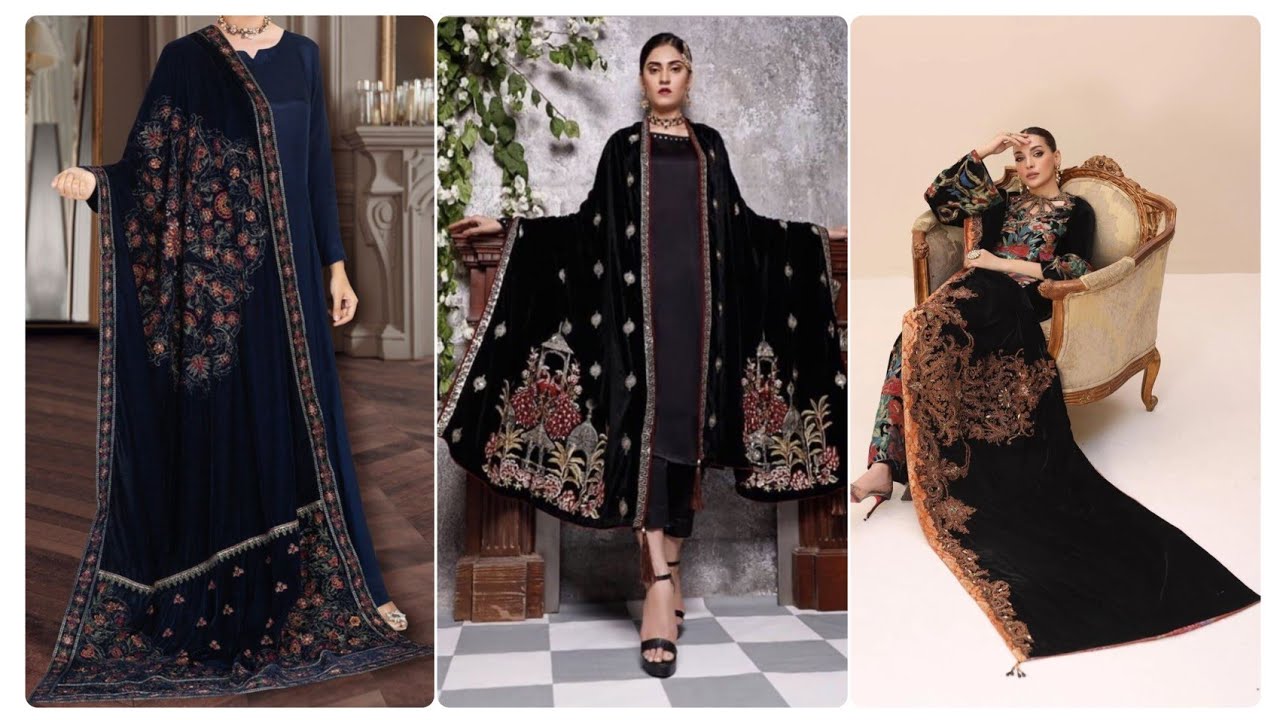 2025 New Velvet Shawls Collection Designs - YouTube