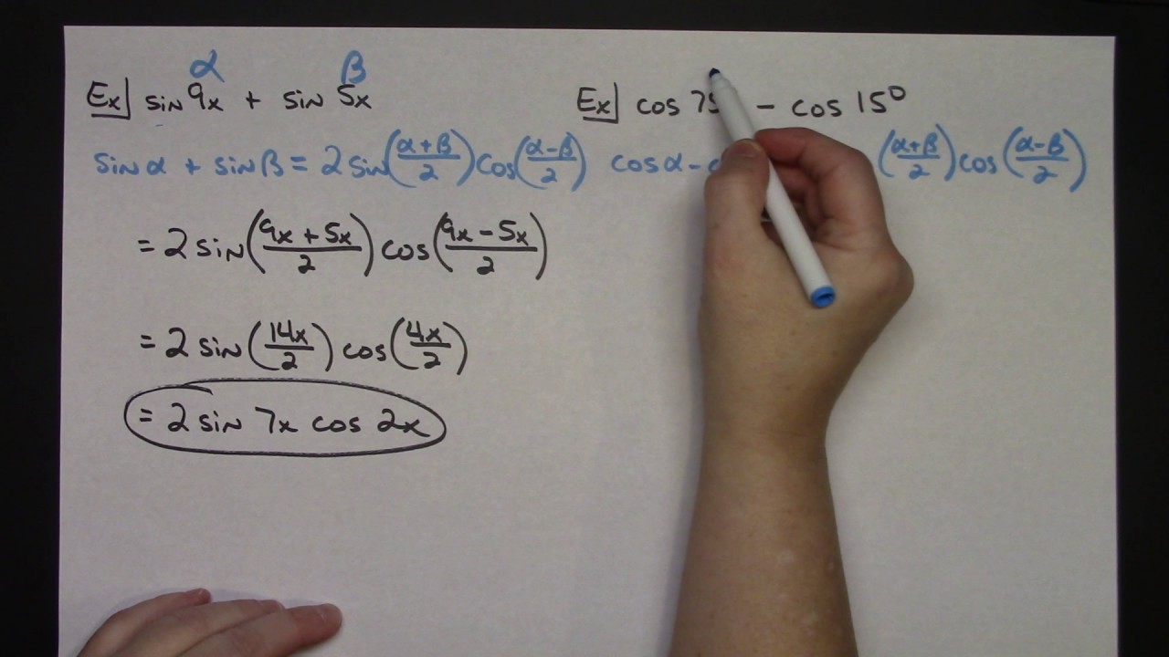 Trigonometry Product To Sum Sum To Product Formulas YouTube