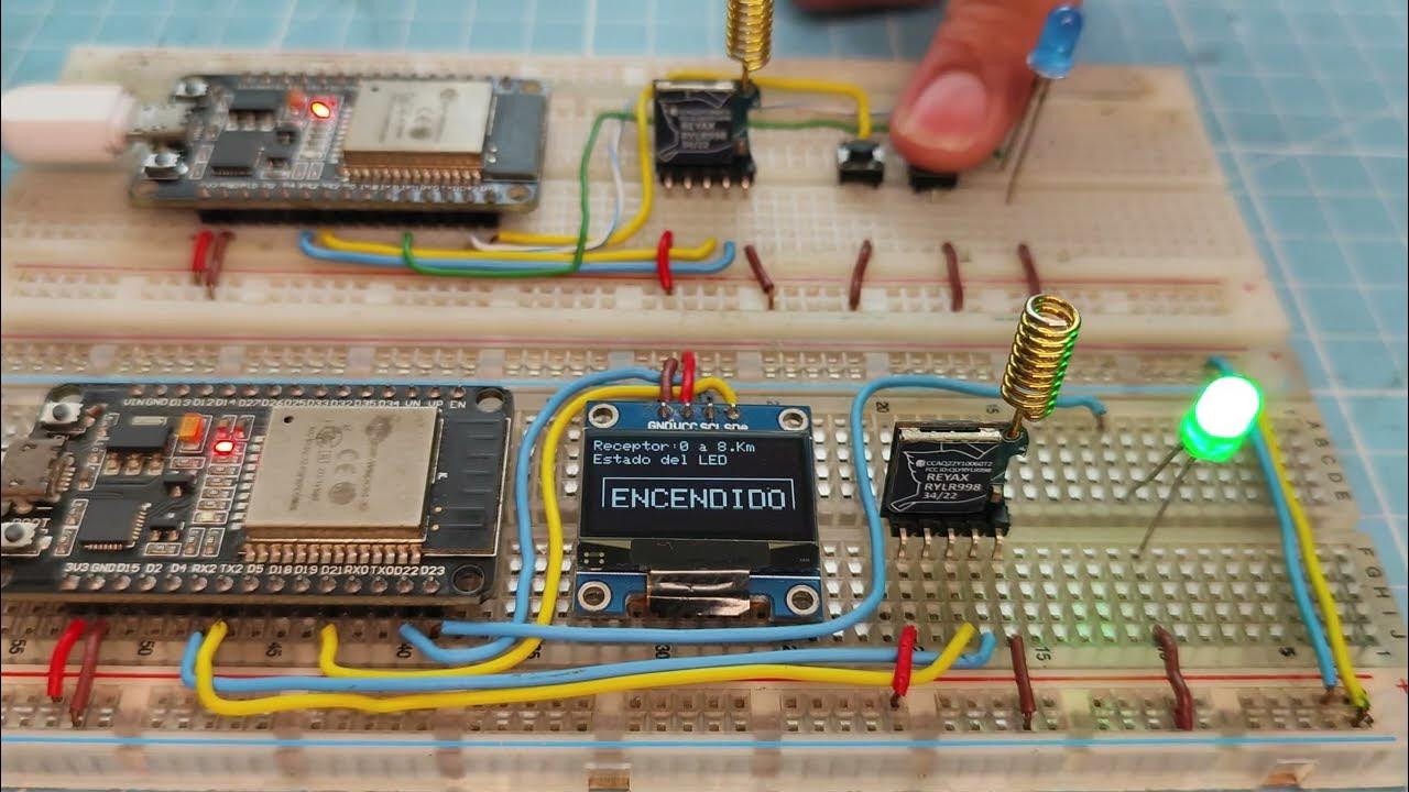 Comunicación Inalámbrica de 7 a 8 kilómetros😱con LoRa RYLR998 y ESP32 - pantalla OLED - (Arduino ...