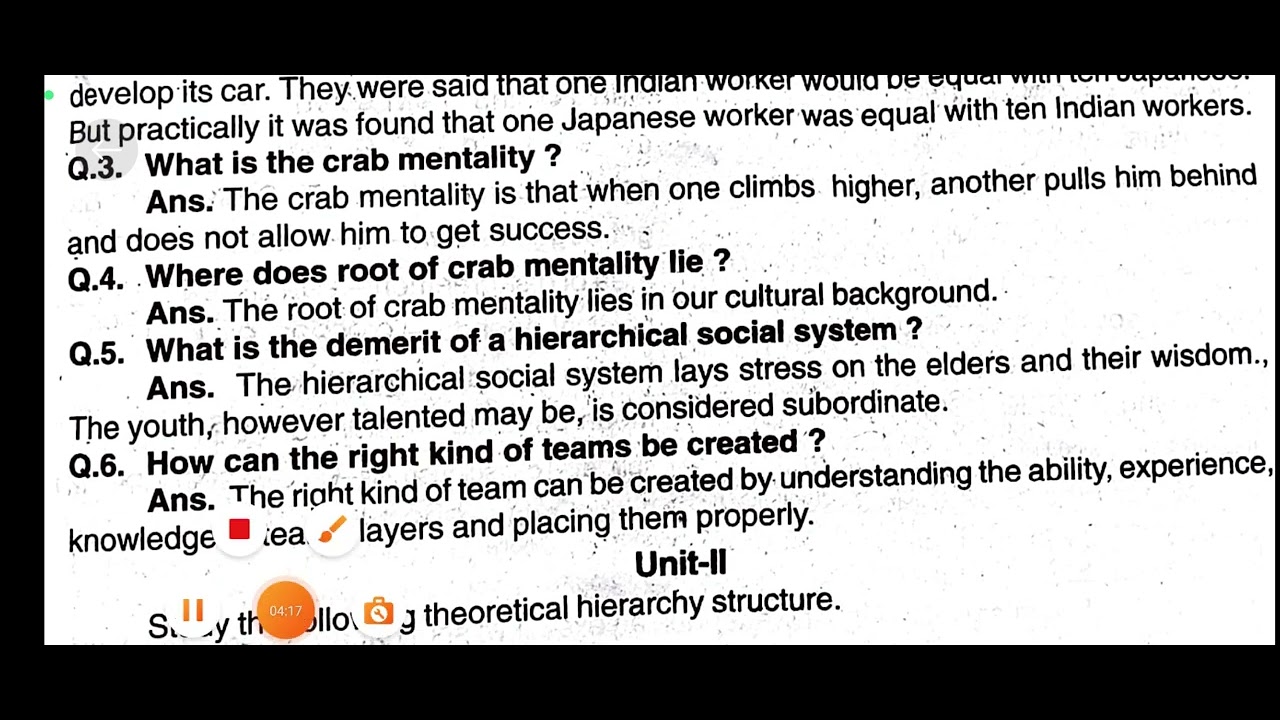 +2 2nd Year, English-1, The Magic of Teamwork, Unit-I, Questions with ...