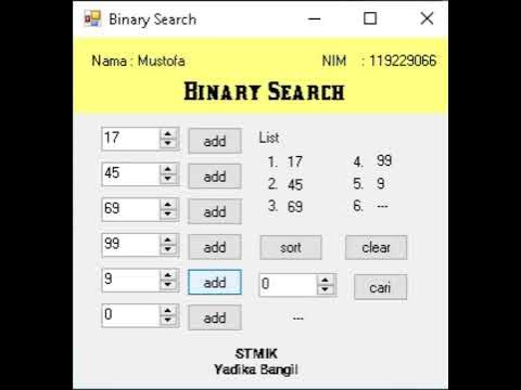 Binary Search VB.NET - YouTube