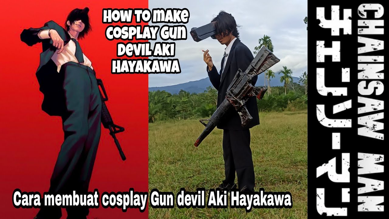 Cara membuat cosplay Gun Devil (Aki Hayakawa)|How to make cosplay Gun ...