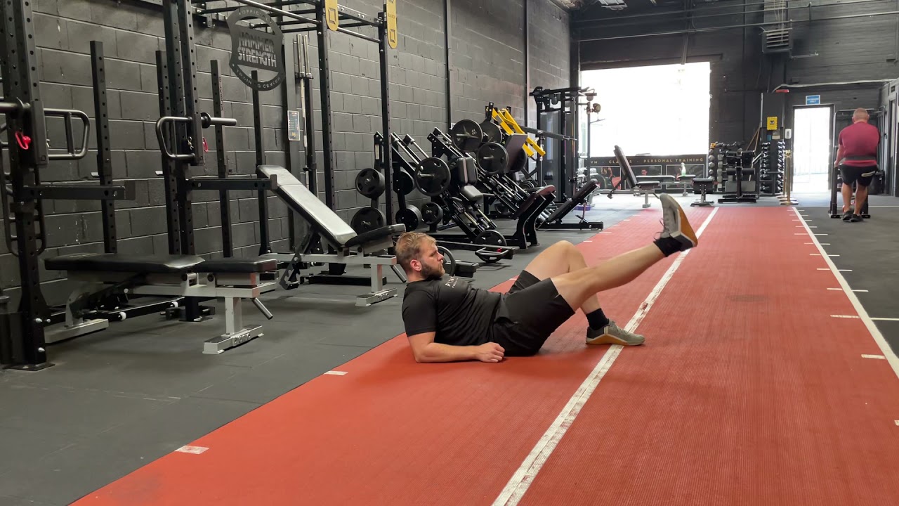 Single leg raises (torso more inclined) - YouTube