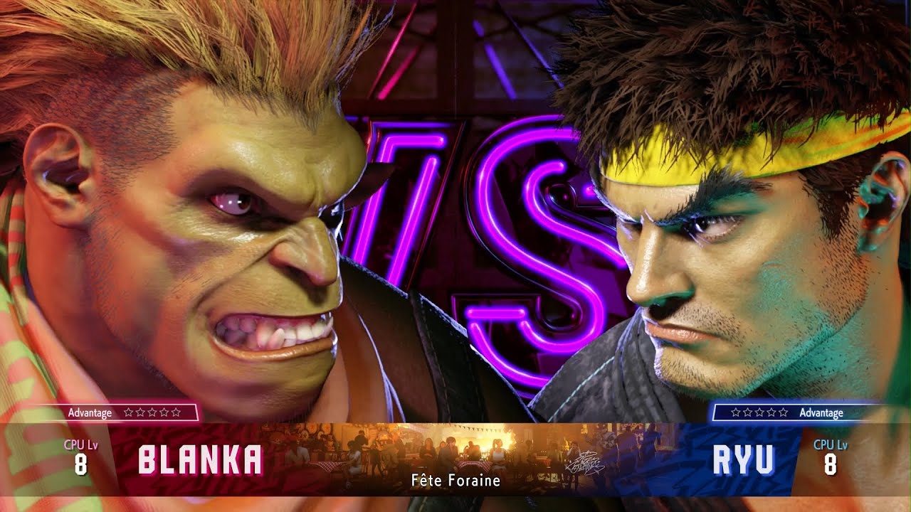Street Fighter 6 - Blanka EX 1 color vs. Ryu Costume 2 EX 2 color (PS5 ...