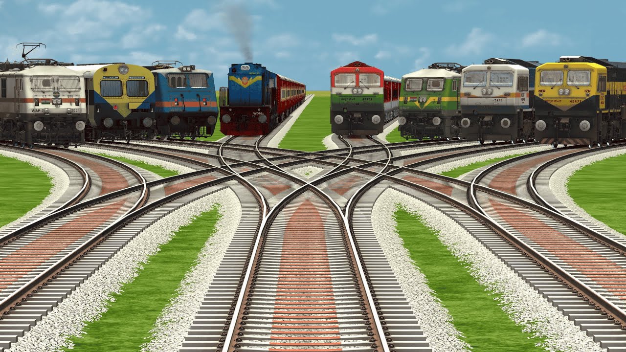 8 Crazy Indian Rail CROSSING AT RISKY RAILROAD CURVE TRACKS | level ...