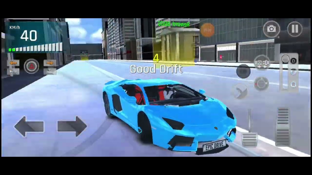 Blue colour Lamborghini Aventador racing drifting simulator game ...