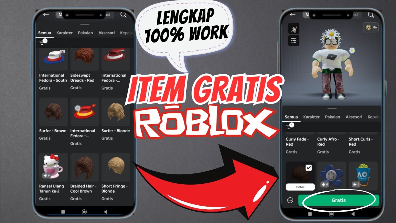 CARA DAPAT ITEM GRATIS DI AVATAR SHOP MARKETPLACE DI ROBLOX HP TERBARU ...