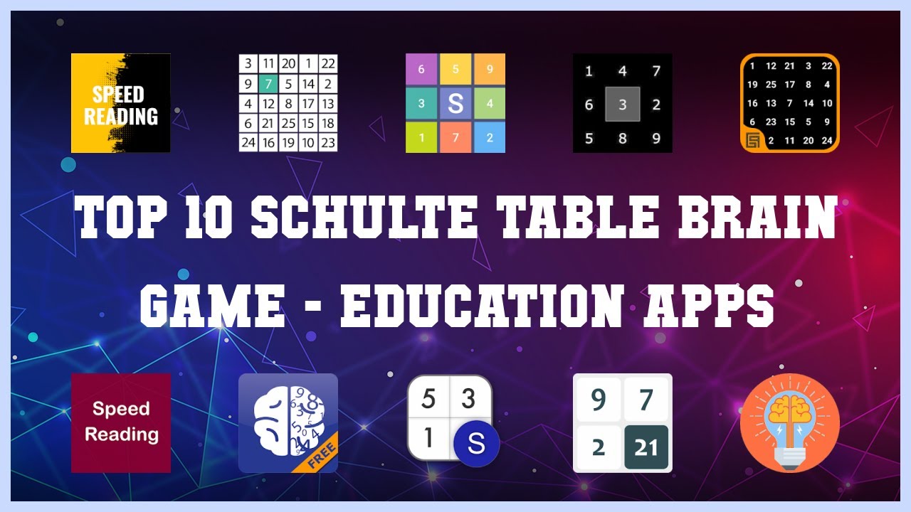 Top 10 Schulte Table Brain Game Android Apps - YouTube