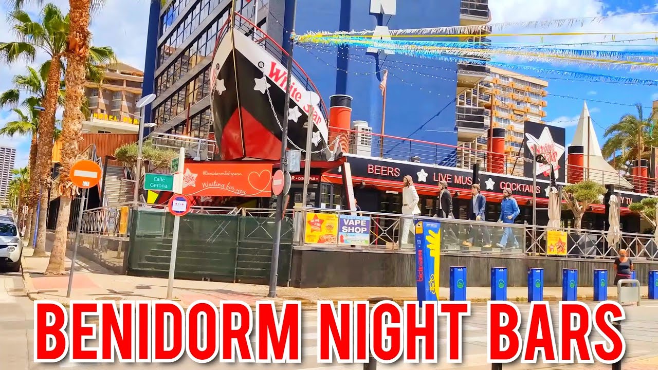 Benidorm Night Bars Preparing for Tourism May 2021 Costa Blanca SPAIN ...