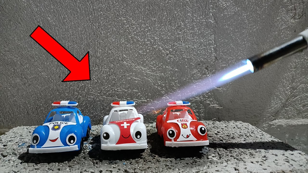 EXPERIMENT : TOY CARS VS GAS TORCH FLAME - YouTube