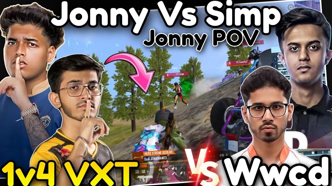 JONATHAN 1V4 VXT 🔥 Jonny Vs Simp 😯 Godl Full Aggressive - YouTube