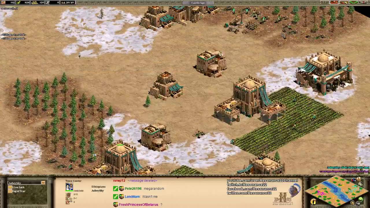 Aoe2 HD: 1v1 Ethiopians - Castle Age Start - YouTube