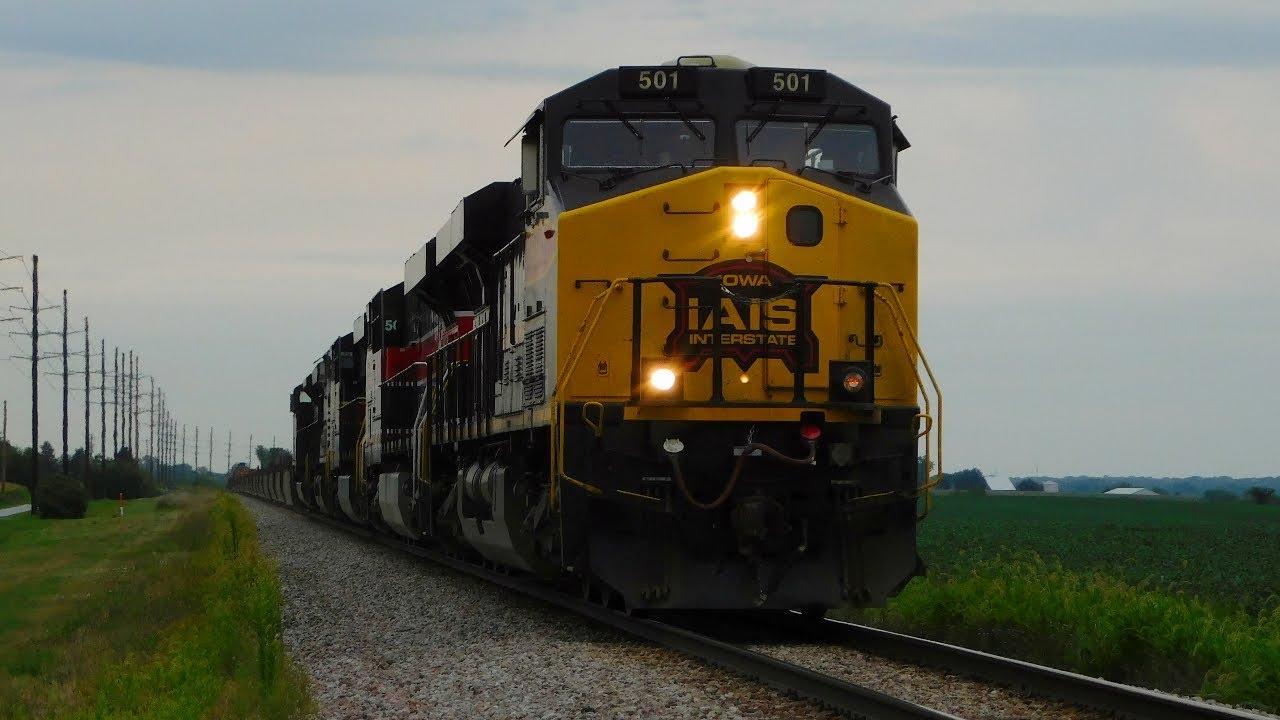 IAIS 501 w/ 513 and NS Power Leads a Freight - Walcott, IA - 8/27/2017 ...
