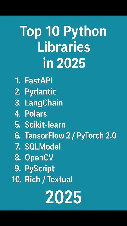 Top 10 Powerful Python Libraries In 2025 🔥 #shorts #coding #youtubeshorts - YouTube