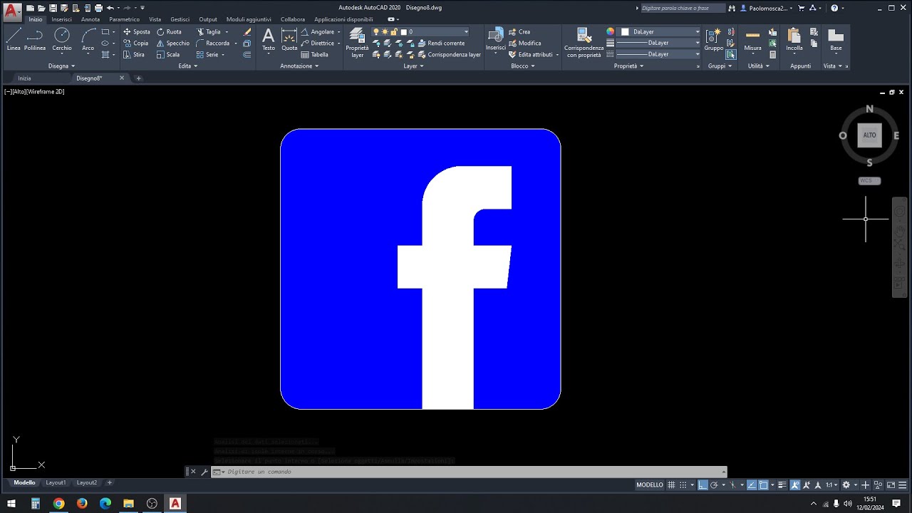 Tutorial logo Facebook su Autocad - Prof. Paolo Mosca - YouTube