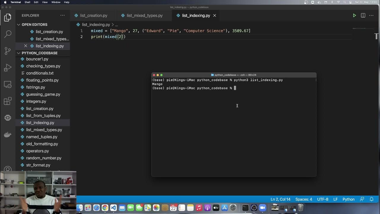 Python Programming 80 : List Indexing - YouTube