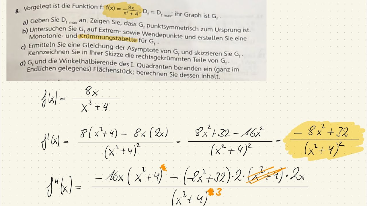 [YT041] MATHEMATIK Quotientenregel : zweimal ableiten - YouTube