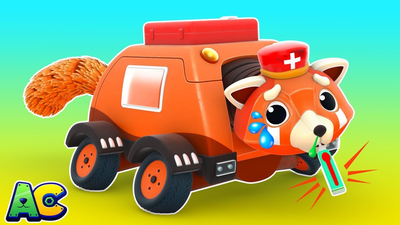 The RED PANDA AMBULANCE is sick and needs an AMBULANCE! | AnimaCars ...