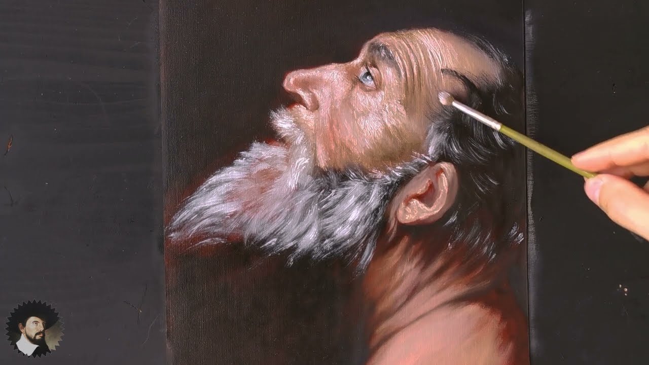 Old Master Portrait - Old Man Head Painted with Oils - YouTube