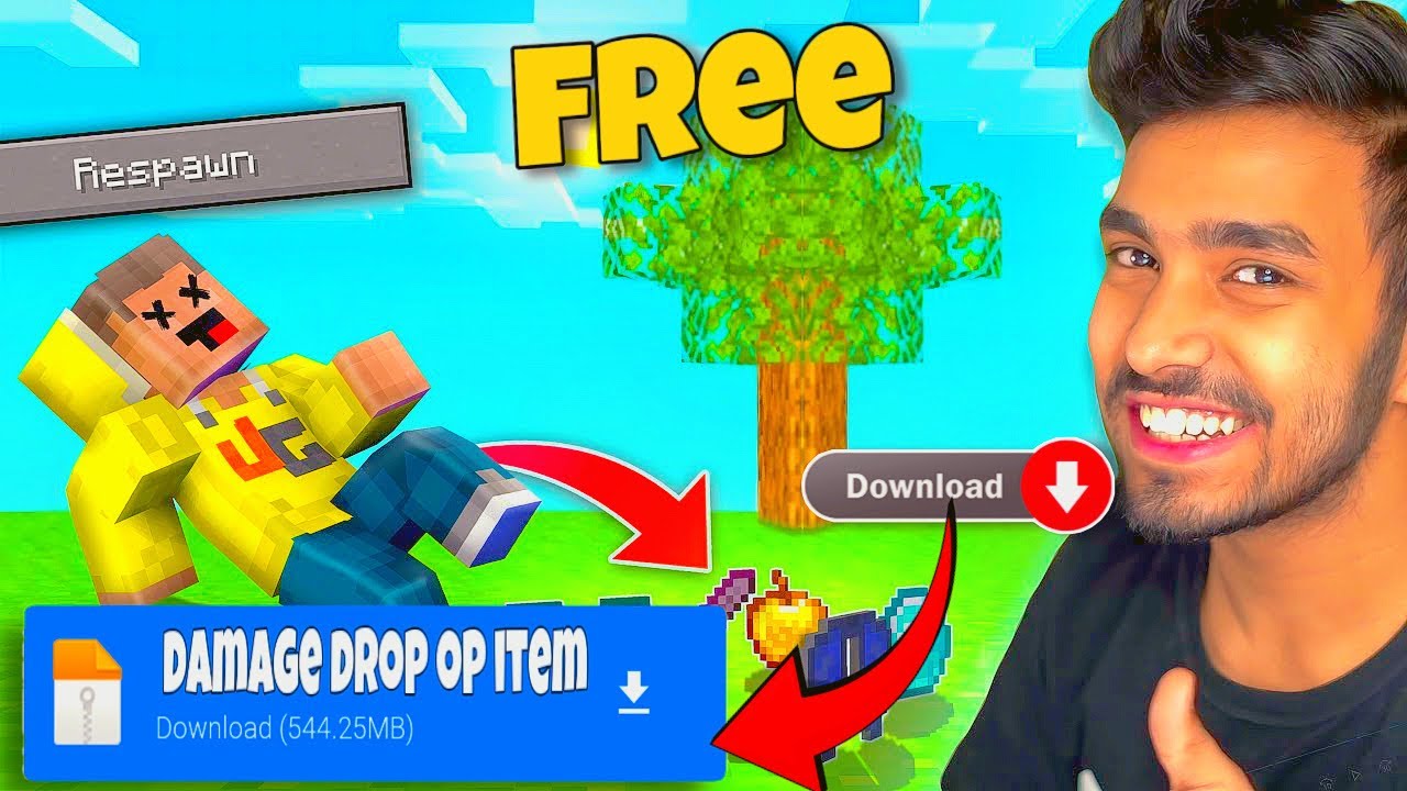 HOW TO DOWNLOAD DAMAGE DROP OP ITEM😍 IN MINECRAFT PE (don’t miss) - YouTube