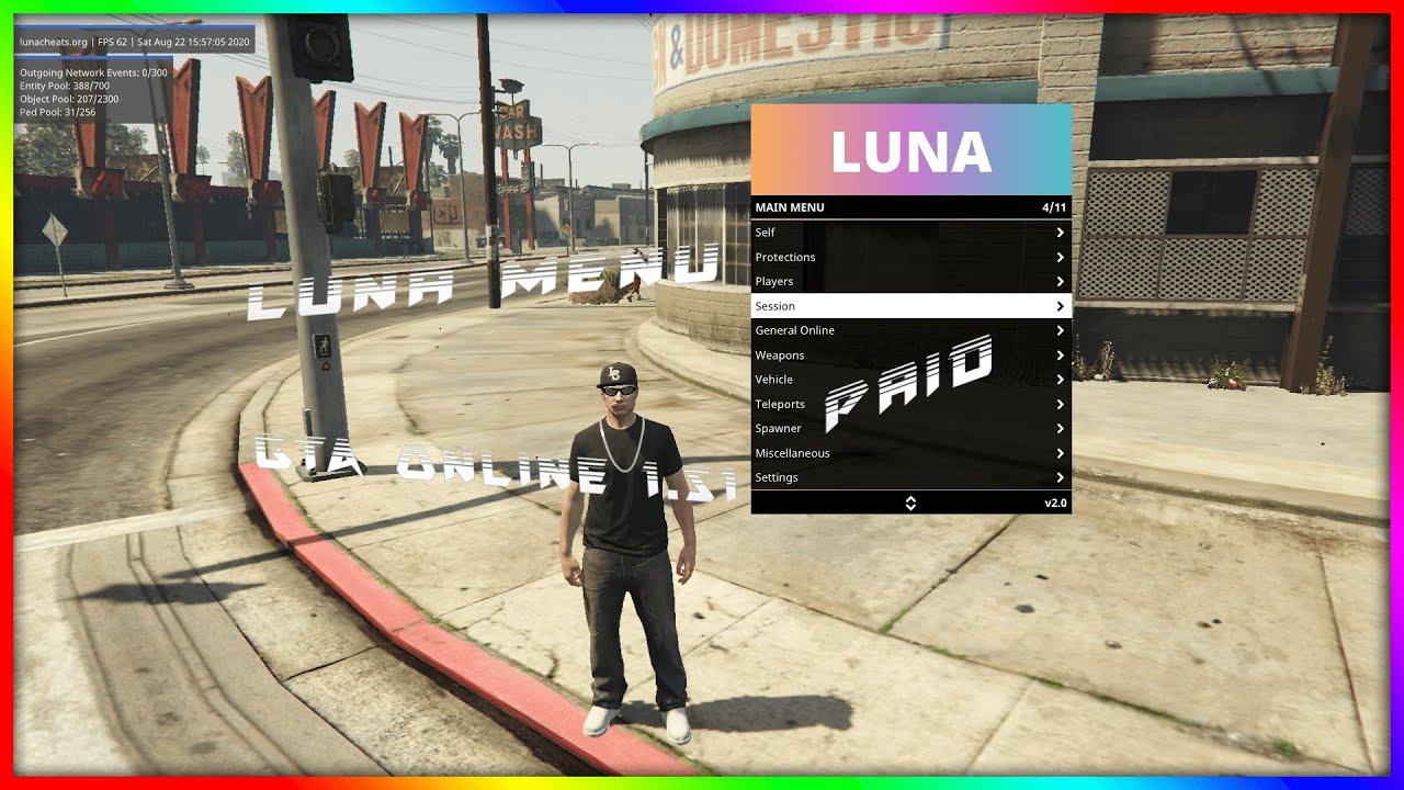 Luna Mod Menu Showcase on GTA Online 1.51 - YouTube