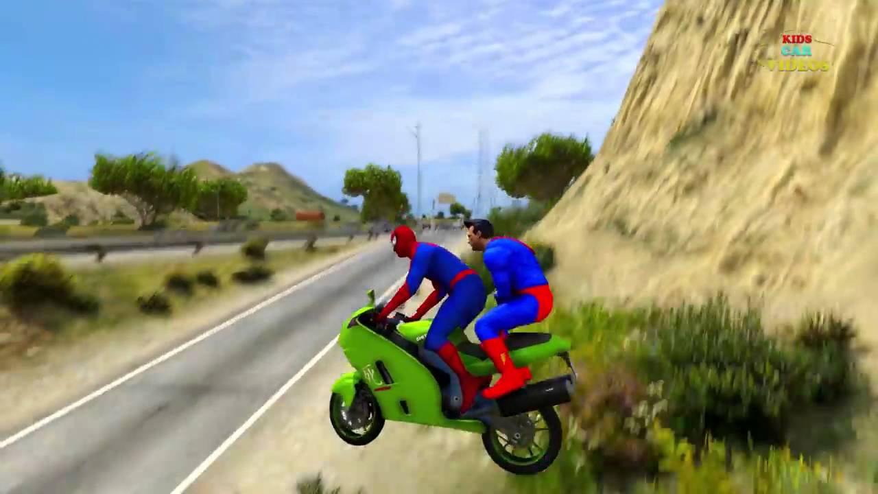 SPIDERMAN And SUPERMAN Bike Ride | Spiderman Epic Bike Race ...