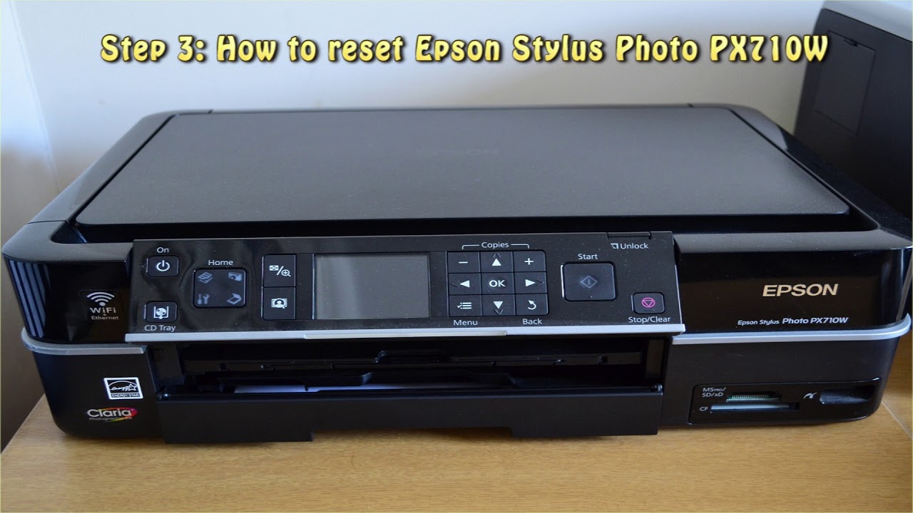 Reset Epson Stylus Photo PX710W Waste Ink Pad Counter - YouTube
