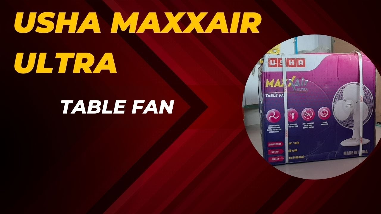USHA Maxx Air Ultra 400 mm Anti Dust 3 Blade Table Fan (Light Blue ...