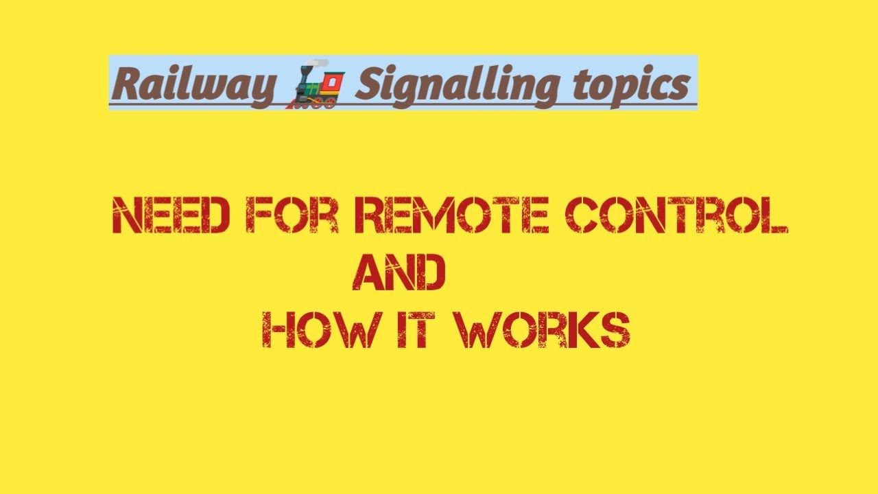 Need for remote control and how it works# Signalling engineering. - YouTube