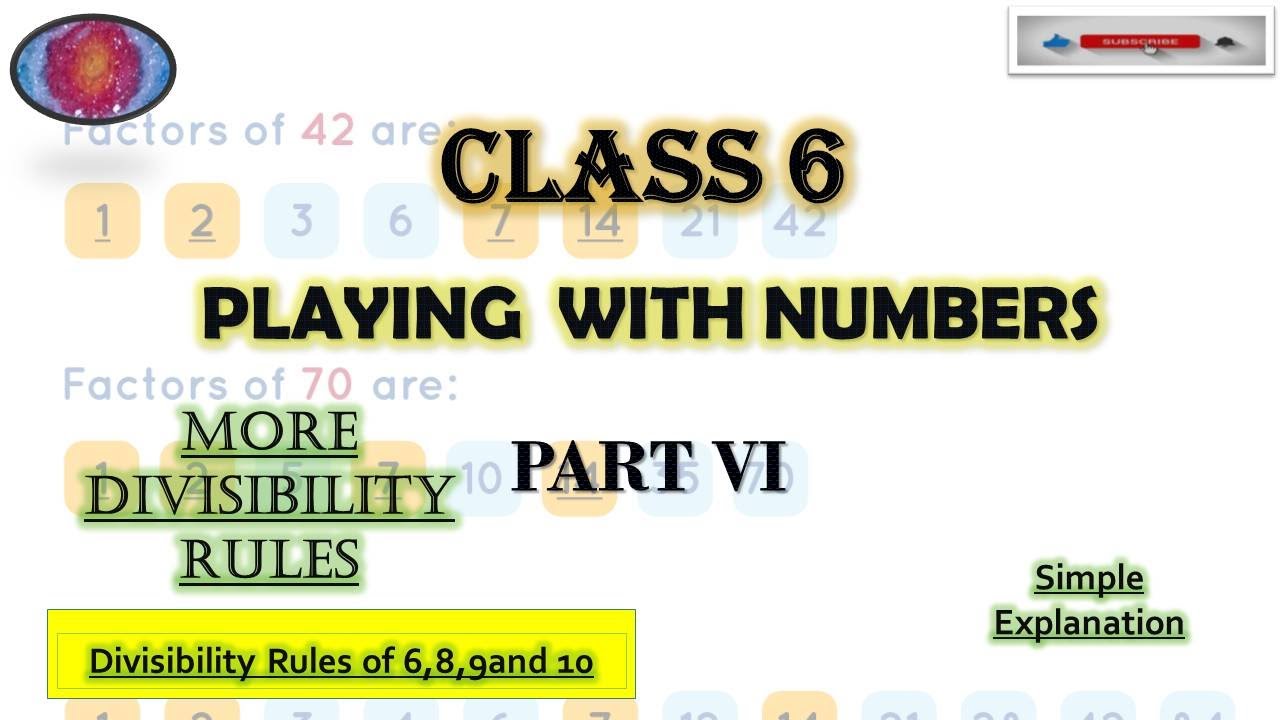 STD-6th#Math#Chapter3#Play with Numbers#part VI#Divisibililty rules of ...