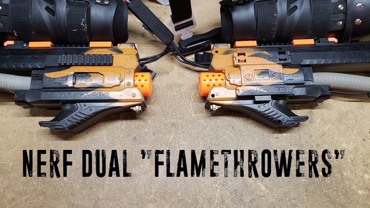 Nerf Dual Arm-Mount "Flamethrower" Proton Packs - YouTube