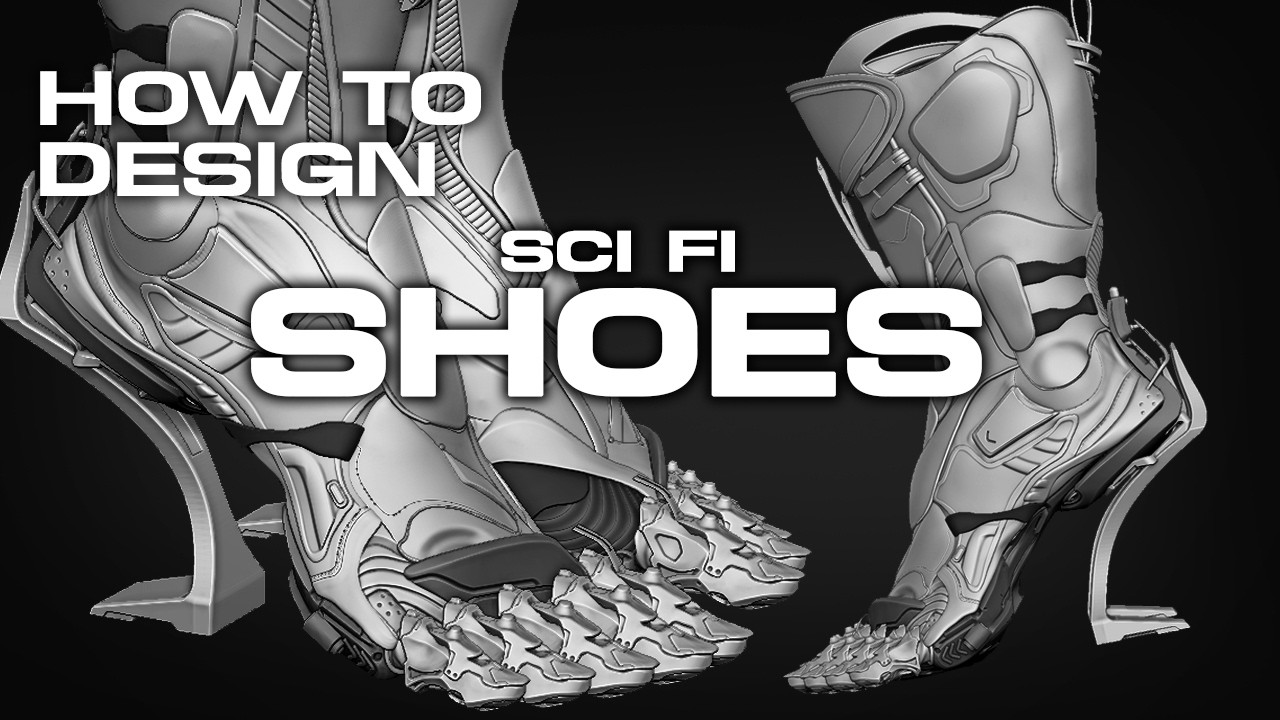 How To Design Sci-Fi Shoes in ZBrush — Tutorial - YouTube